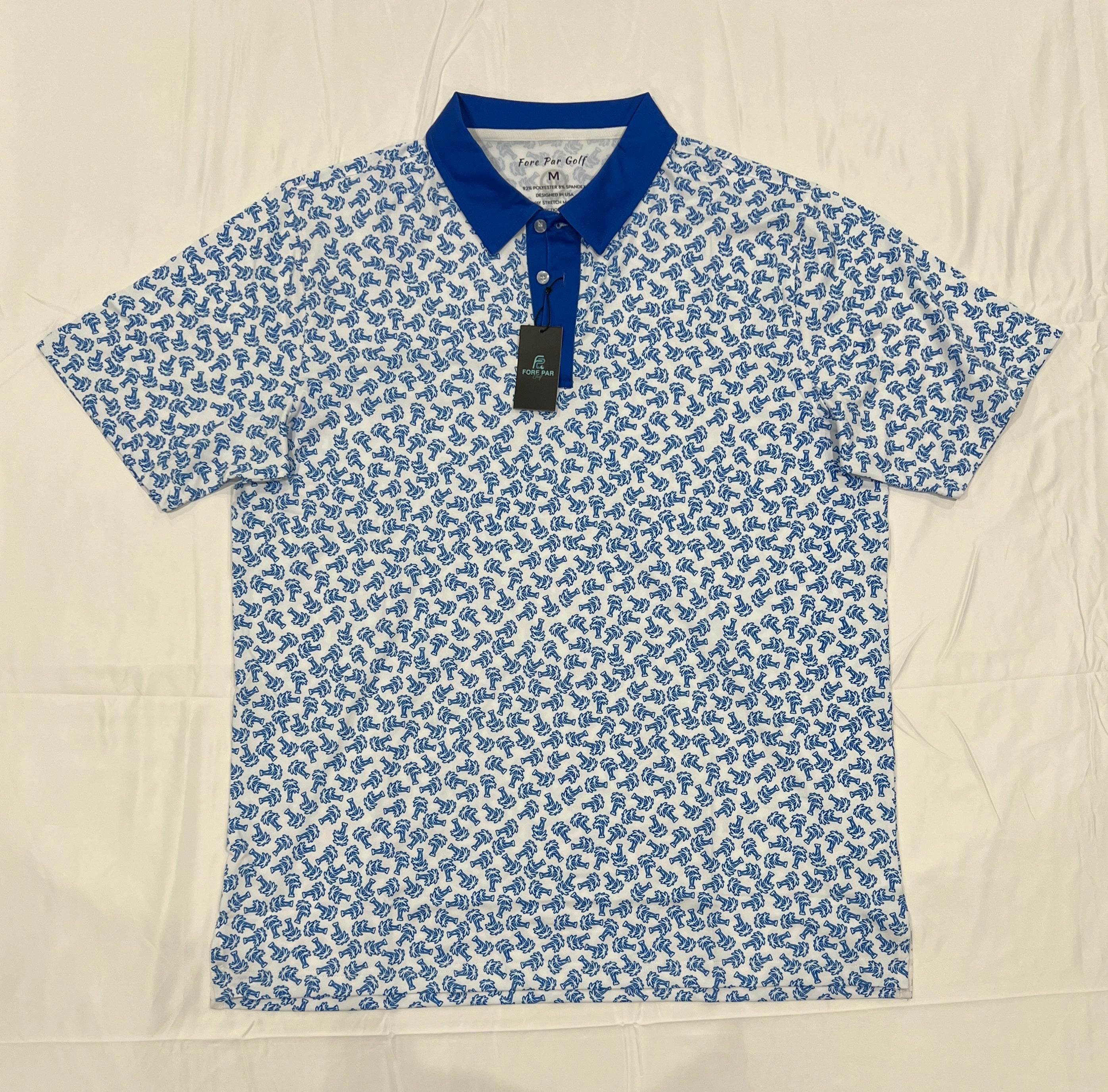 Fore Par Palm Tree Polo (Blue)